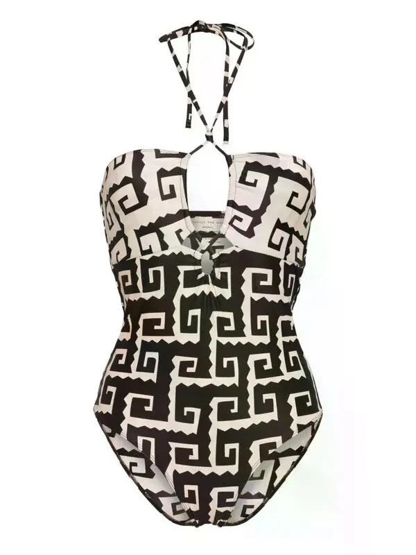 Faithfull The Brand Ola Halterneck Swimsuit - Brown