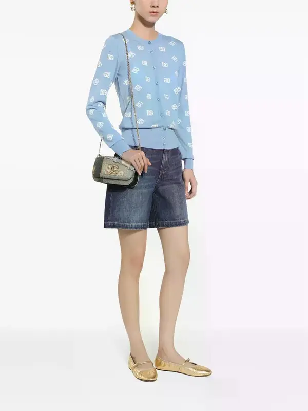 Dolce & Gabbana Logo Plaque Patchwork Denim Crossbody Bag