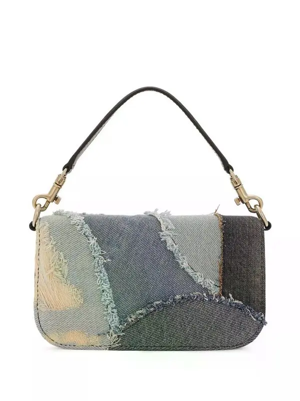 Dolce & Gabbana Logo Plaque Patchwork Denim Crossbody Bag