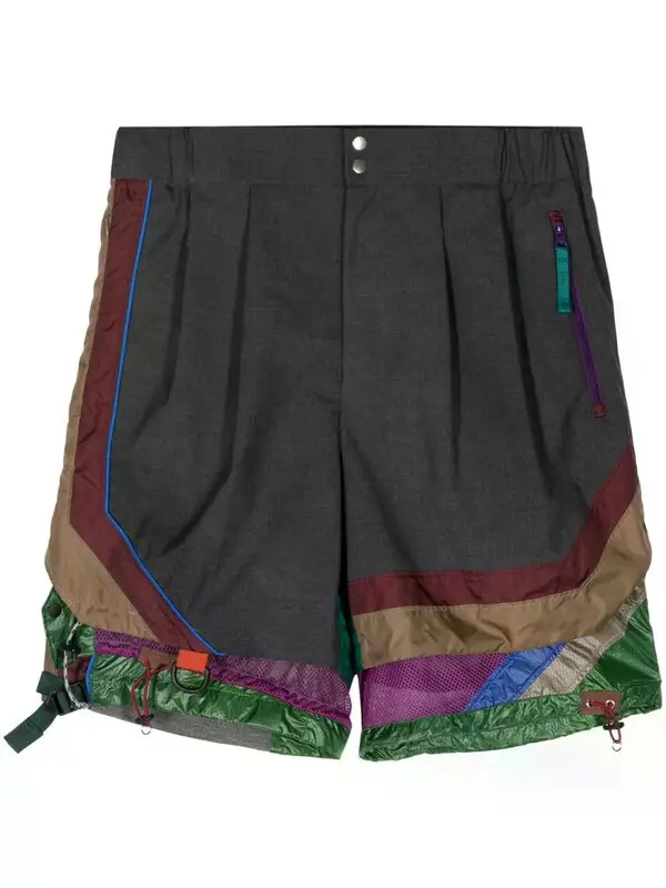 Kolor Colour-block Layered Shorts