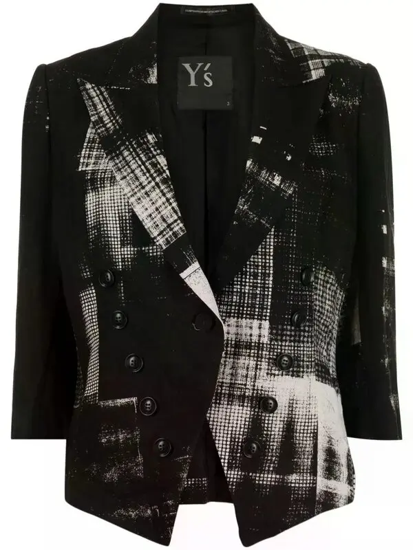 Y’s Check-print Blazer