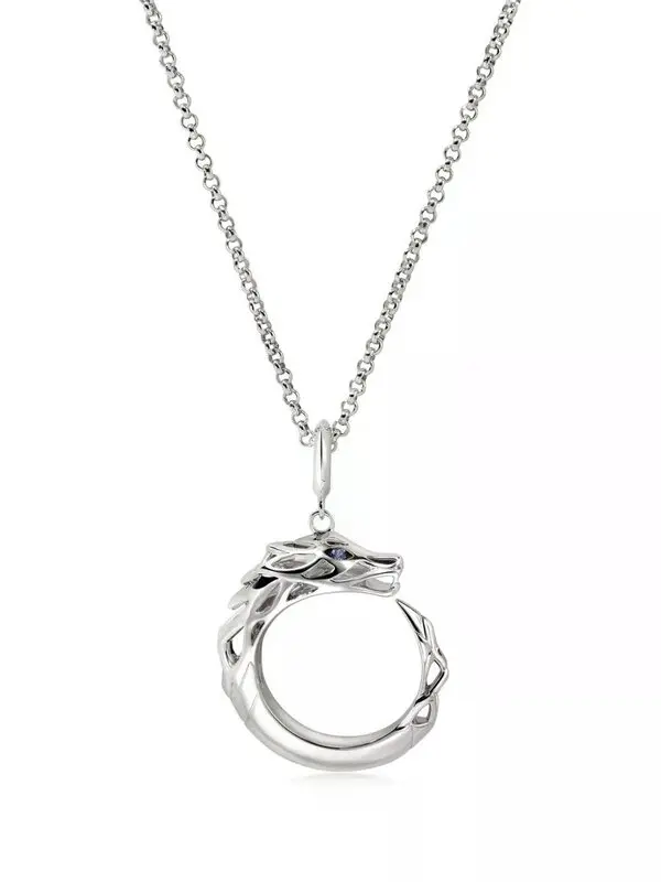 John Hardy Sterling Naga Necklace With Blue Sapphire - Silver