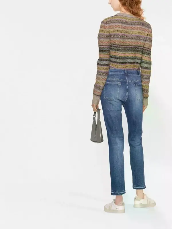 7 For All Mankind Distressed Mid-rise Cropped Jeans