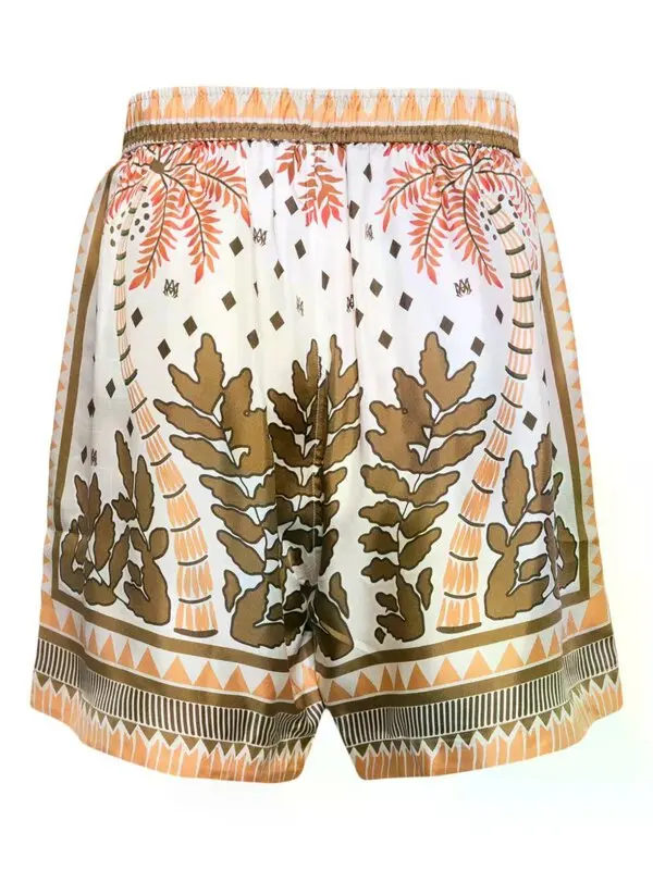 Amiri Palm Tree Silk Shorts