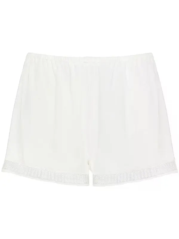 ERES Sylvie Graphic Lace-trim Shorts - White