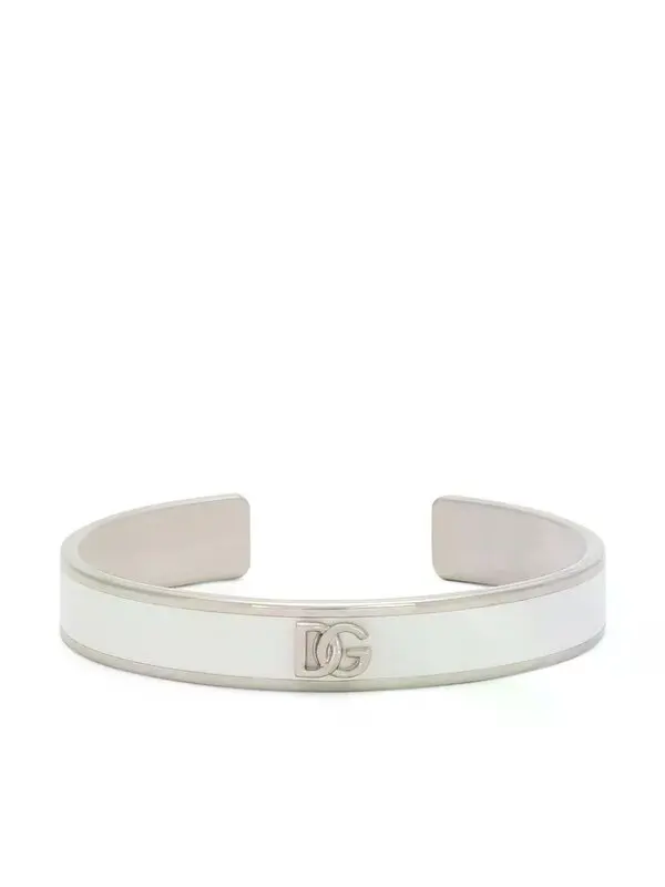 Dolce & Gabbana Logo-plaque Cuff Bracelet - Silver