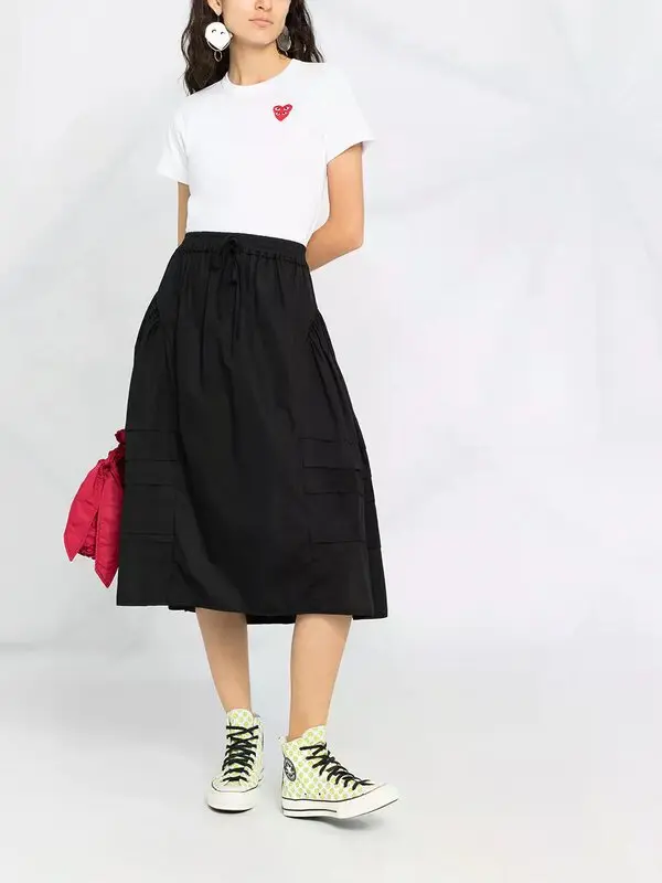 Play Comme Des Garcon Double Heart Embroidered T-shirt