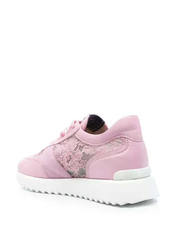 LE SILLA Floral-lace Leather Sneakers
