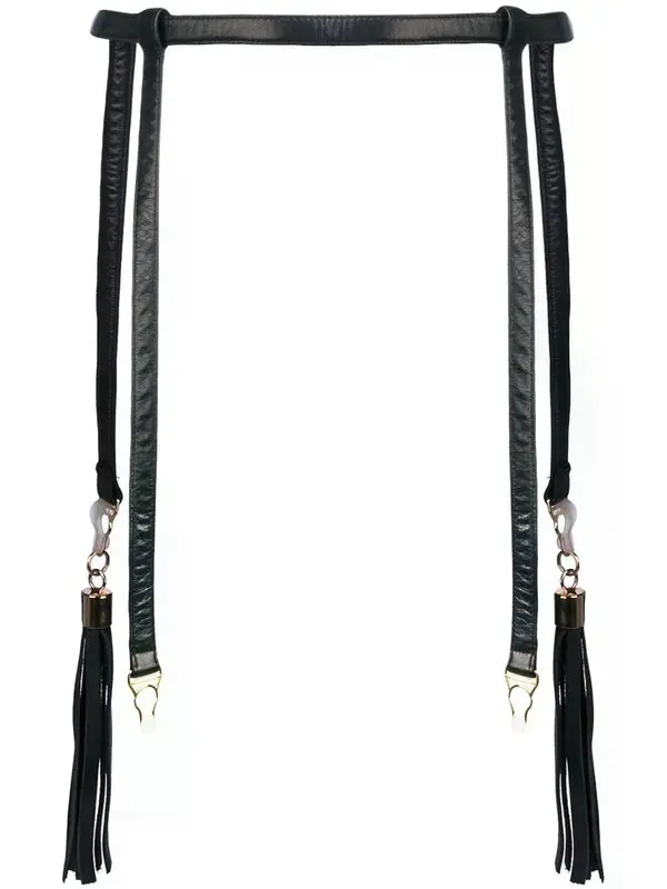 SOMETHING WICKED Nina Leather Suspender - Black