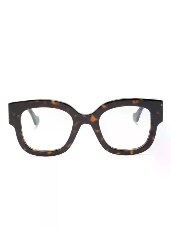 Gucci Double G Round-frame Glasses - Brown