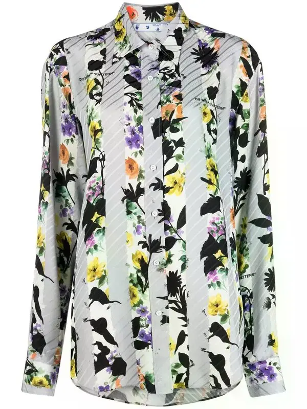 Off-White Floral-print Long-sleeve Shirt