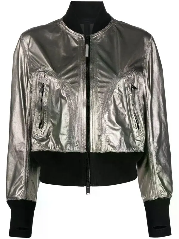 ISAAC SELLAM EXPERIENCE Metallic Leather Bomber Jacket