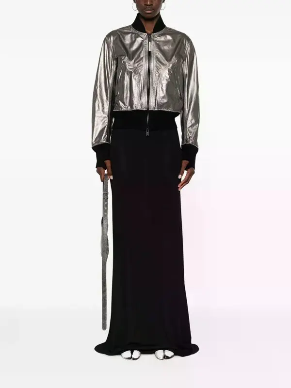 ISAAC SELLAM EXPERIENCE Metallic Leather Bomber Jacket