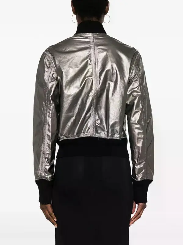 ISAAC SELLAM EXPERIENCE Metallic Leather Bomber Jacket