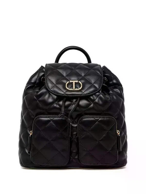TWINSET Quilted Backpack With Logo Plaque