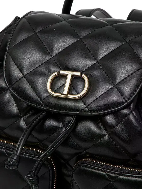 TWINSET Quilted Backpack With Logo Plaque
