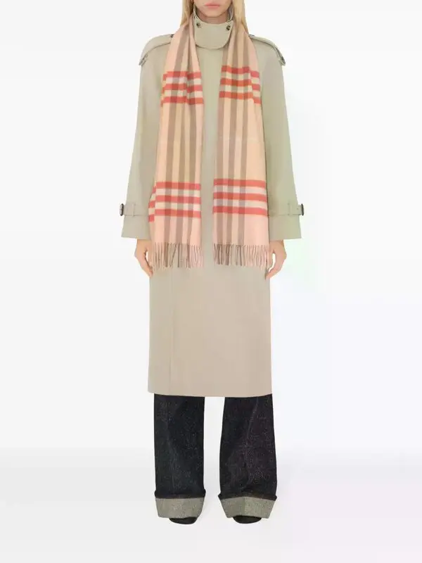 Burberry Check Cashmere Scarf - Pink