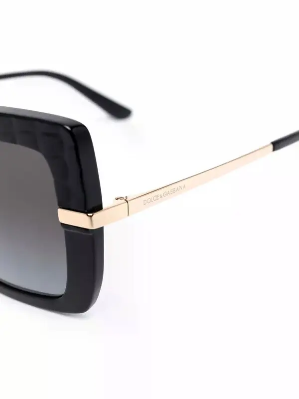 Dolce & Gabbana Embossed Square-frame Sunglasses