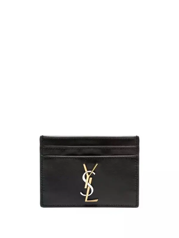 Saint Laurent Logo-plaque Leather Cardholder - Black