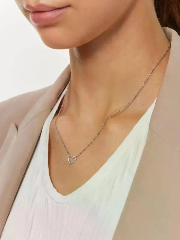 VEYNOU 14kt White Gold Diamond Heart Necklace - Silver