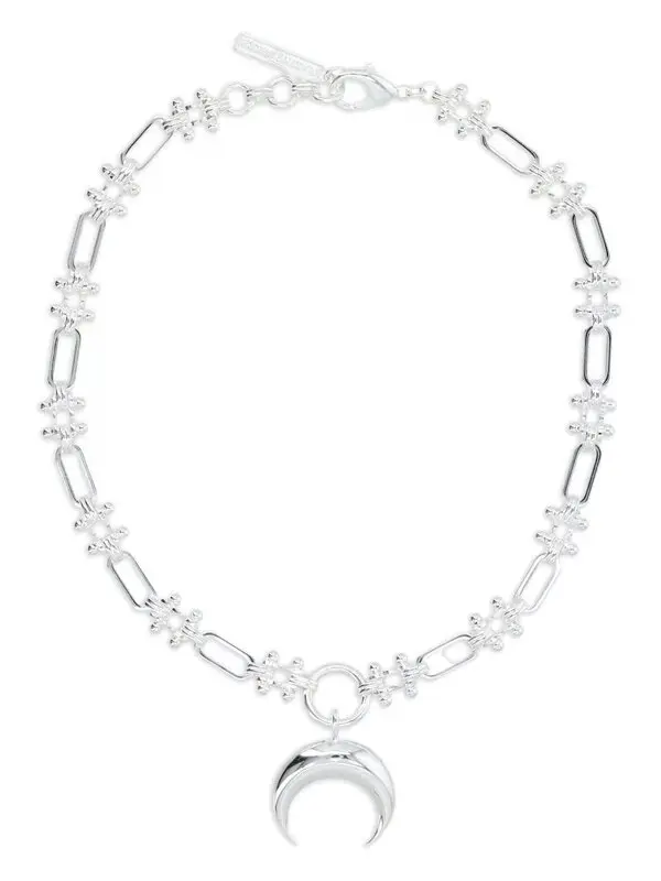 MARINE SERRE Crescent Moon Necklace - Silver