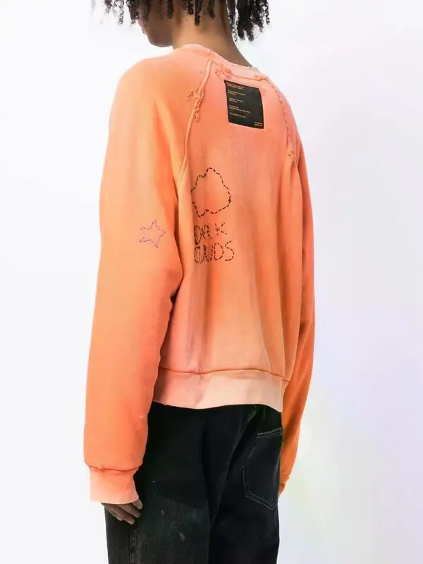 LIBERAL YOUTH MINISTRY Distressed-effect Embroidered Sweatshirt