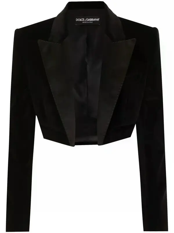 Dolce & Gabbana Velvet Cropped Blazer