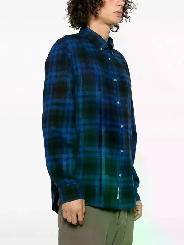 Woolrich Plaid-check Long-sleeve Cotton Shirt