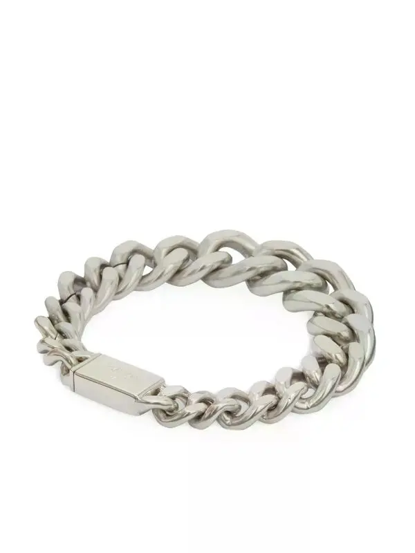 JIL SANDER Logo-engraved Curb-chain Bracelet - Grey