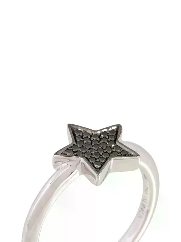 ALINKA 18kt White Gold Black Diamond Star Ring