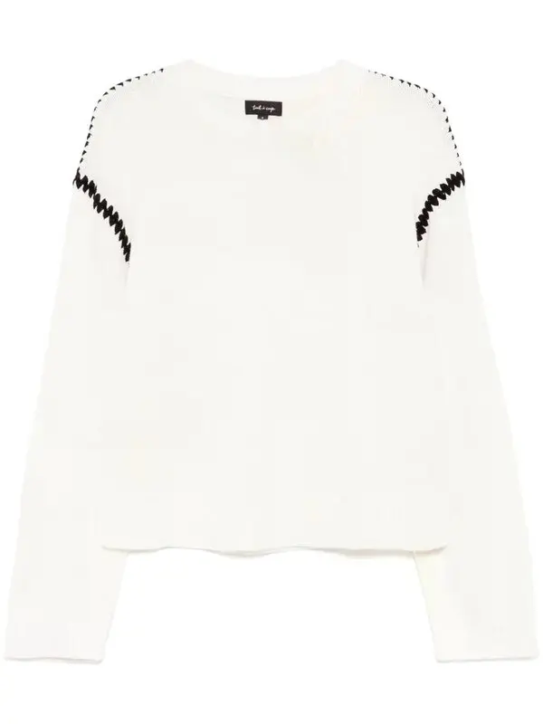 TOUT A COUP Contrast-trim Sweatshirt - Neutrals