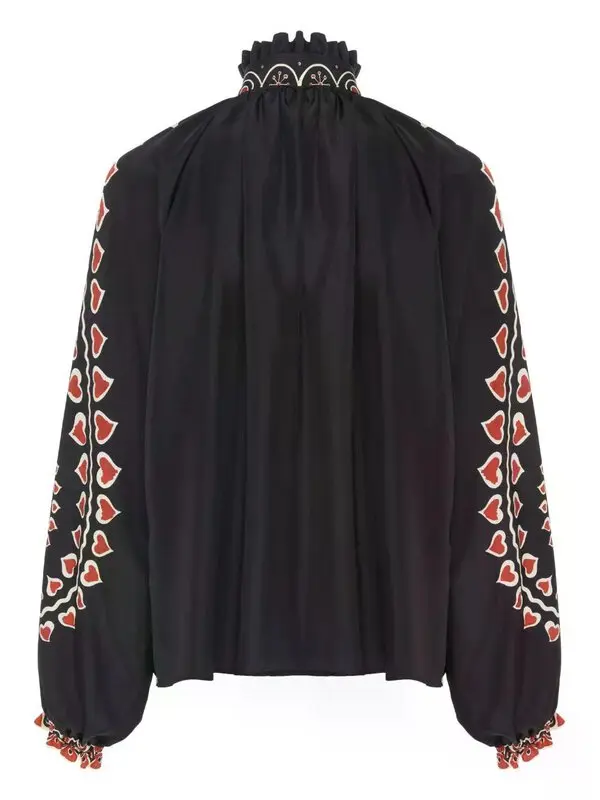 La DoubleJ Cerere Silk Placé-print Blouse