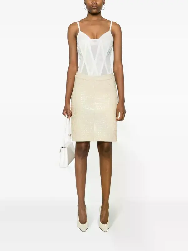 TOM FORD Patent Crocodile-embossed Mini Skirt