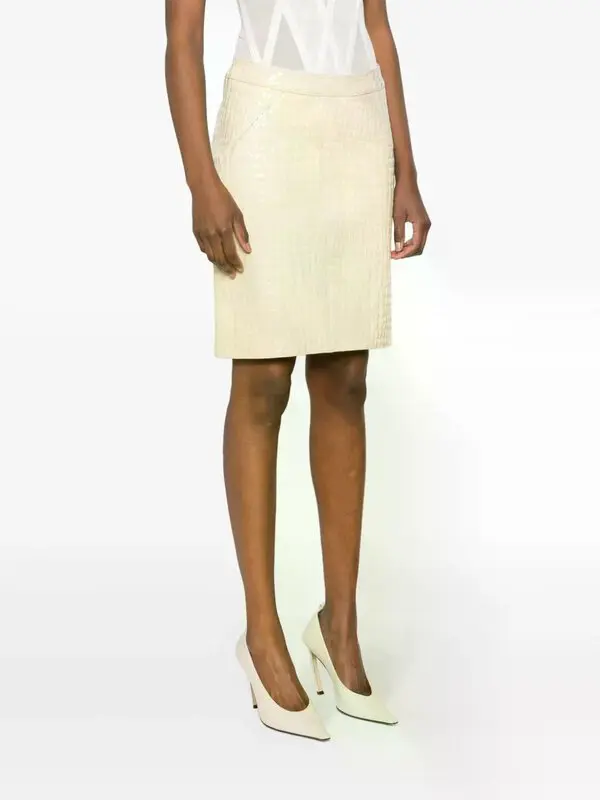 TOM FORD Patent Crocodile-embossed Mini Skirt