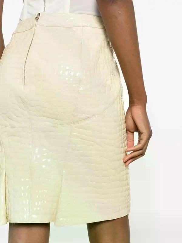 TOM FORD Patent Crocodile-embossed Mini Skirt