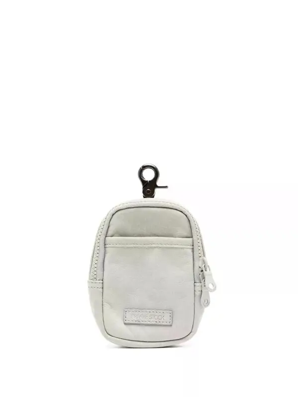 PRIVATE STOCK LABS Leather Zip Pouch - Grey