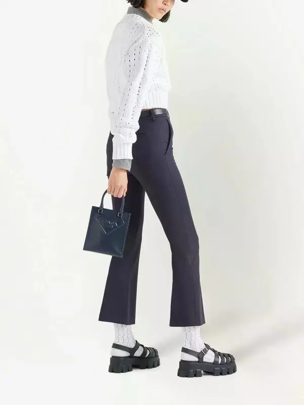 Prada Gabardine Wool Flared Trousers