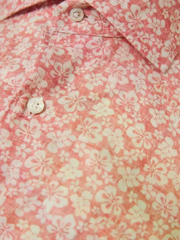 BARBA NAPOLI Floral-print Linen Shirt - Red