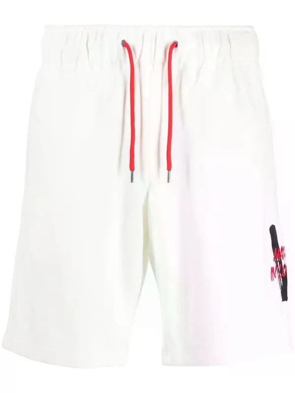 PORTS V Logo-patch Jersey Track Shorts - White