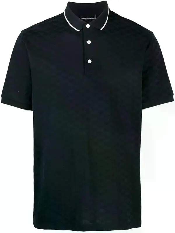 Emporio Armani Textured Knit Polo Shirt