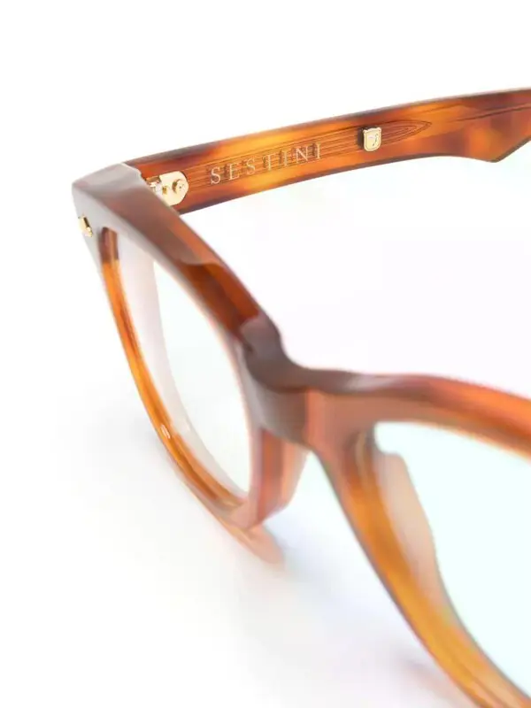 SESTINI EYEWEAR Tortoiseshell Round-frame Glasses