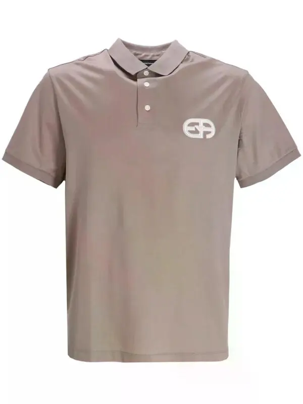 Emporio Armani Logo-patch Button-fastening Polo Shirt