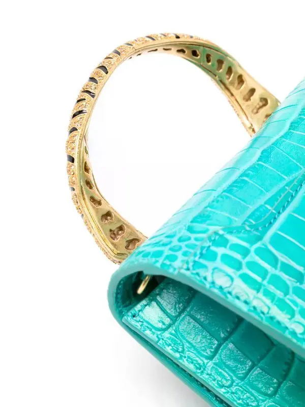Roberto Cavalli Roar Leather Tote Bag - Blue
