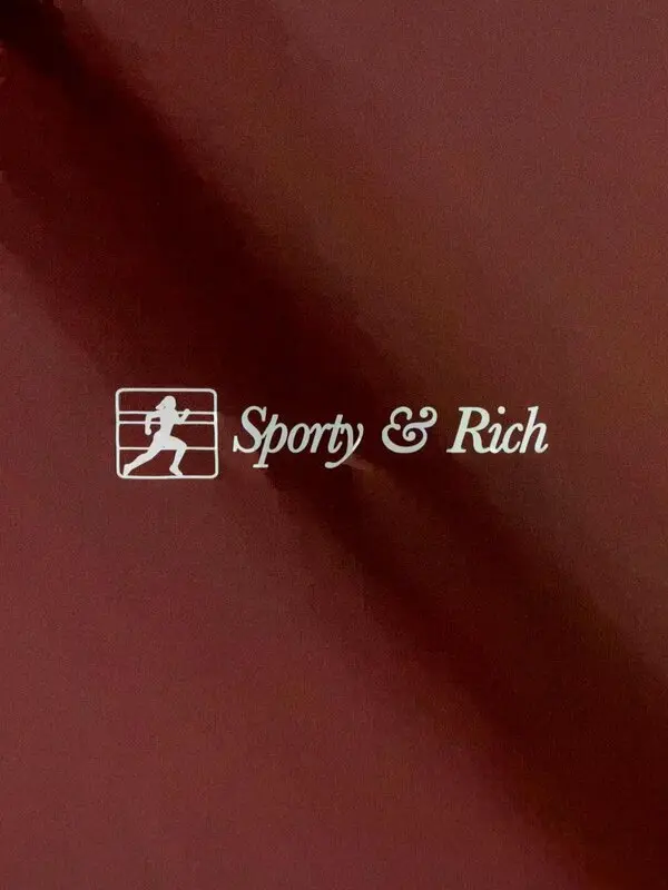 SPORTY & RICH Runner Script High-waisted Leggings - Red