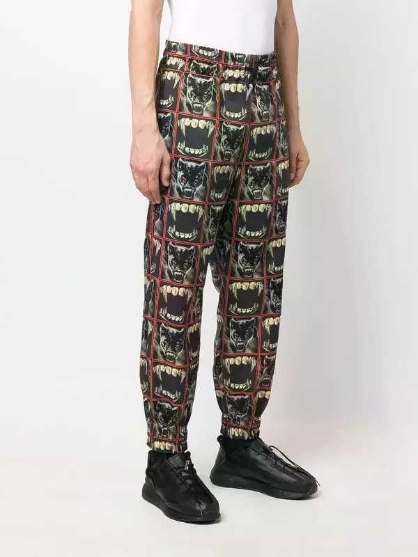 Roberto Cavalli Panther Print Track Pants - Black