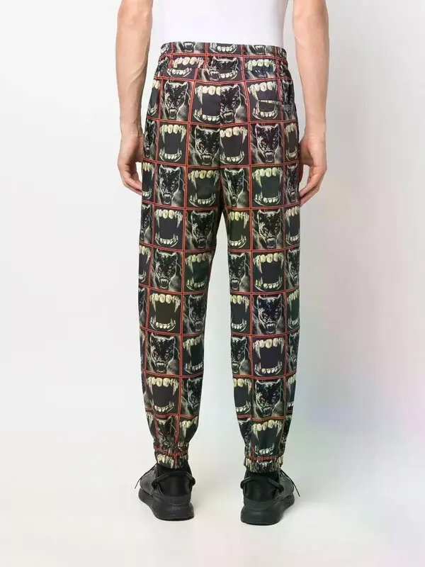 Roberto Cavalli Panther Print Track Pants - Black