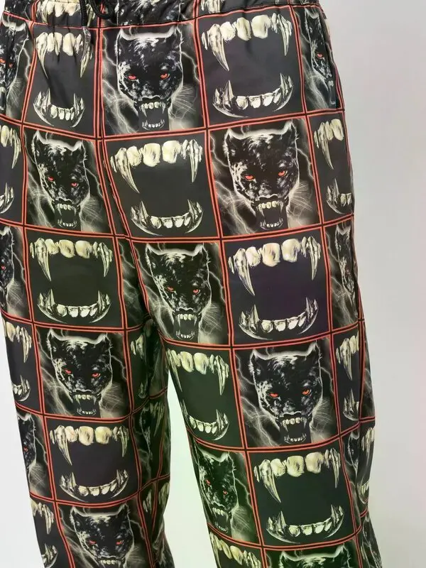 Roberto Cavalli Panther Print Track Pants - Black