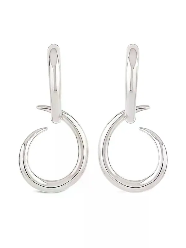 DINNY HALL Toro Drop Hoop Earrings - Silver