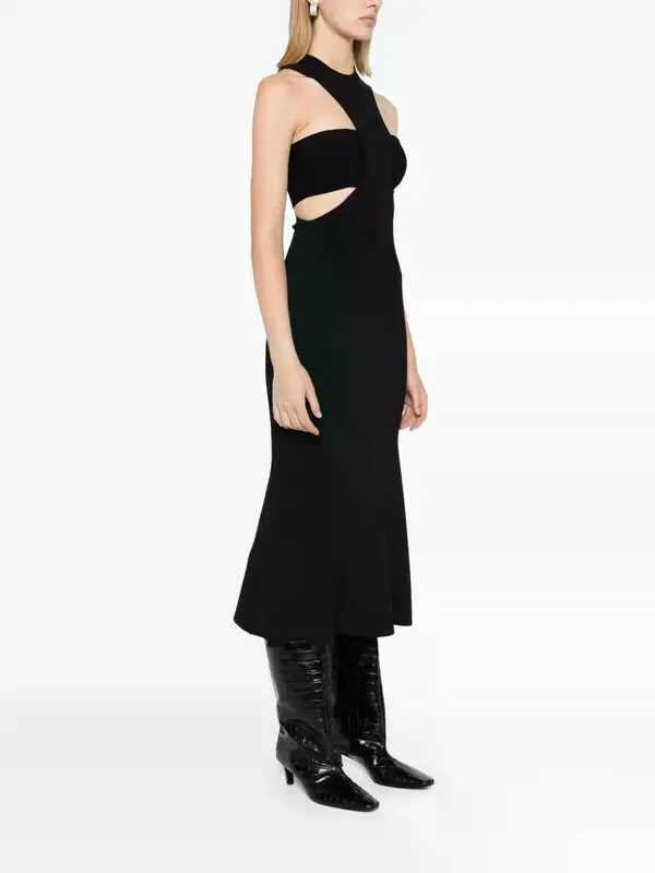 Alexander McQueen Slashed Harness Midi Dress
