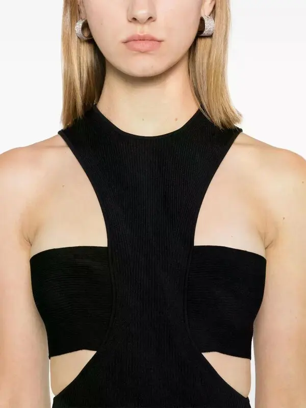 Alexander McQueen Slashed Harness Midi Dress